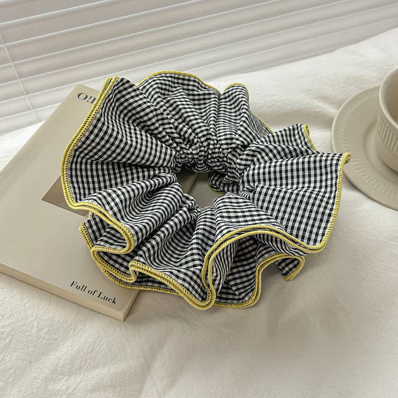Double Layered Checkered Scrunchie Edge Trim – WeGlam