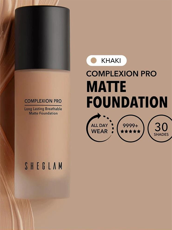 SHEGLAM COMPLEXION PRO LONG WEARING PORELESS MATTE FOUNDATION - KHAKI ...
